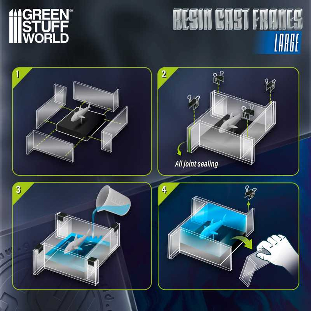 Resin Cast Frames 100x200mm with clips