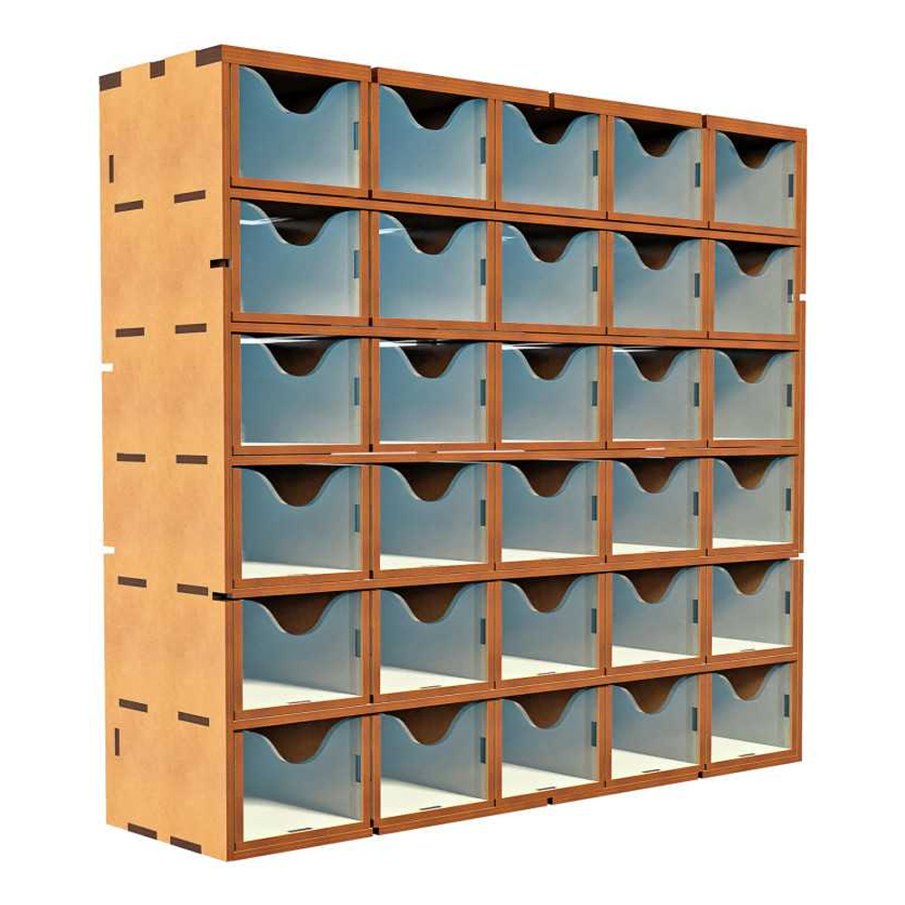 MDF Vertical rack with Drawers (30 Small Drawers)