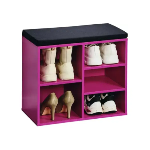 Mini cipelarnik rozi sa jastukom za sedenje 51.5x48x29,5cm Kesper KSP15964
