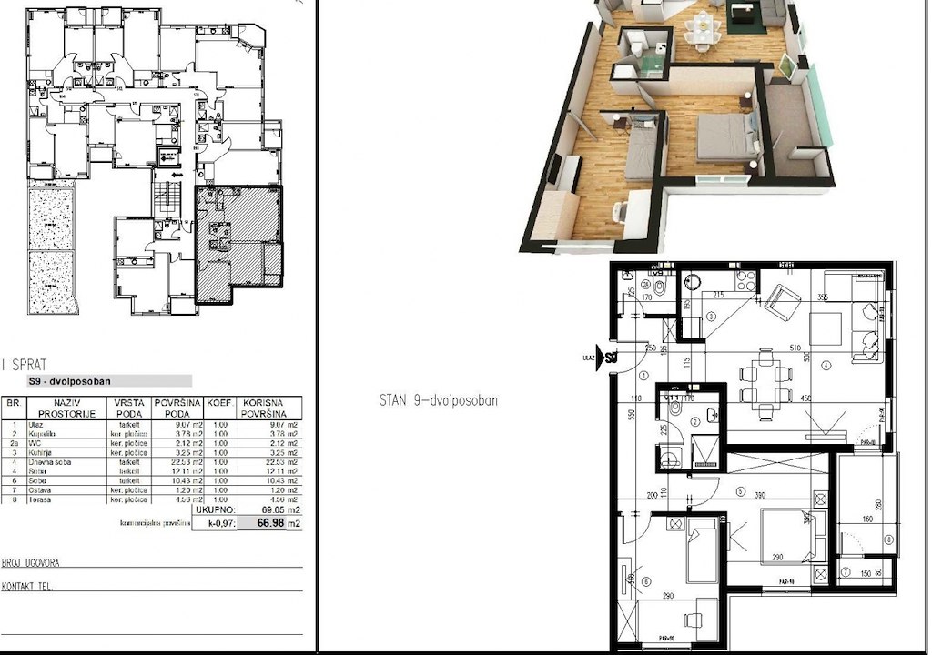 NOVI SAD - TELEP - 66. 98 m2