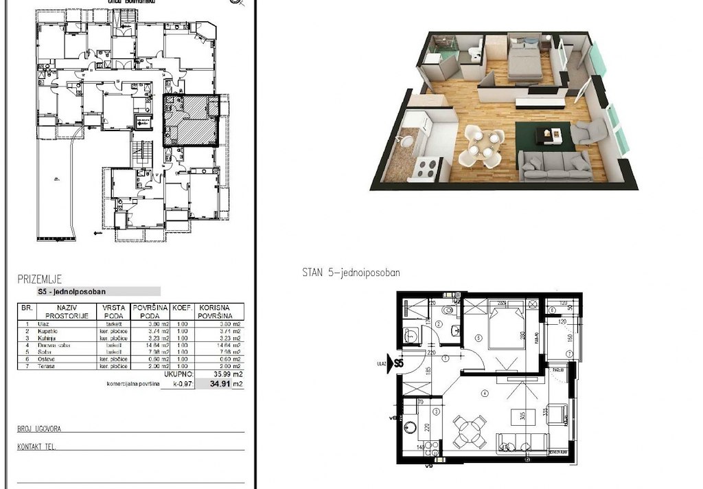 NOVI SAD - TELEP - 34. 91 m2