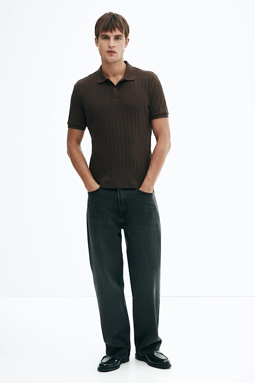 POLO MAJICA OD RELJEFNOG ŽERSEJA SLIM FIT