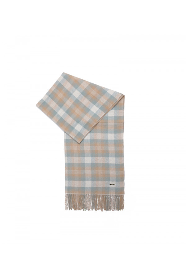 SCARF WITH CHECK DETAILS (65X180)