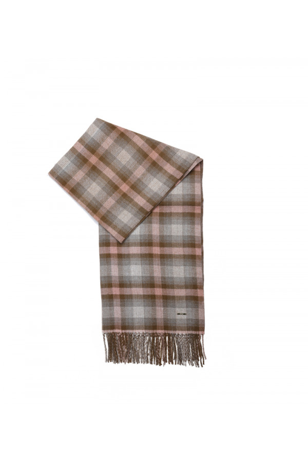 SCARF WITH CHECK DETAILS (65X180)
