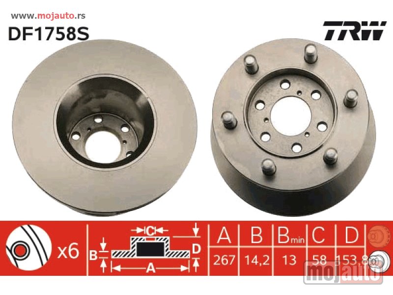Iveco Daily 2.5D/2.8D Diskovi Prednji 89-99, NOVO