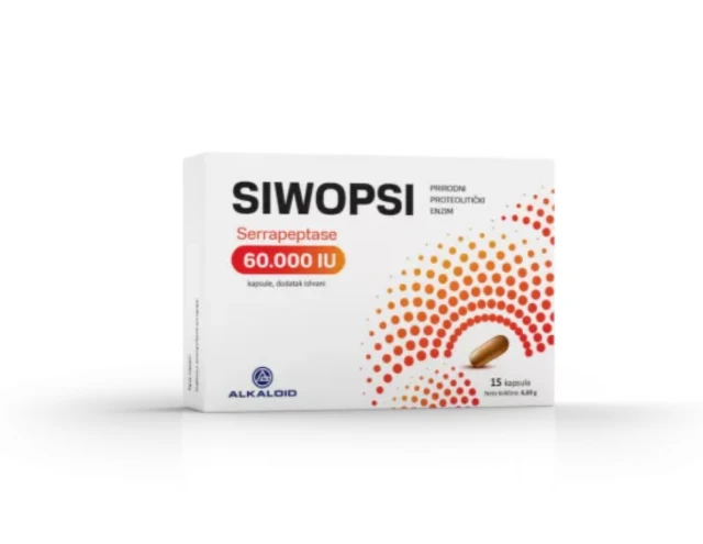 Siwopsi Serrapeptase 60.000 IU, 15 kapsula