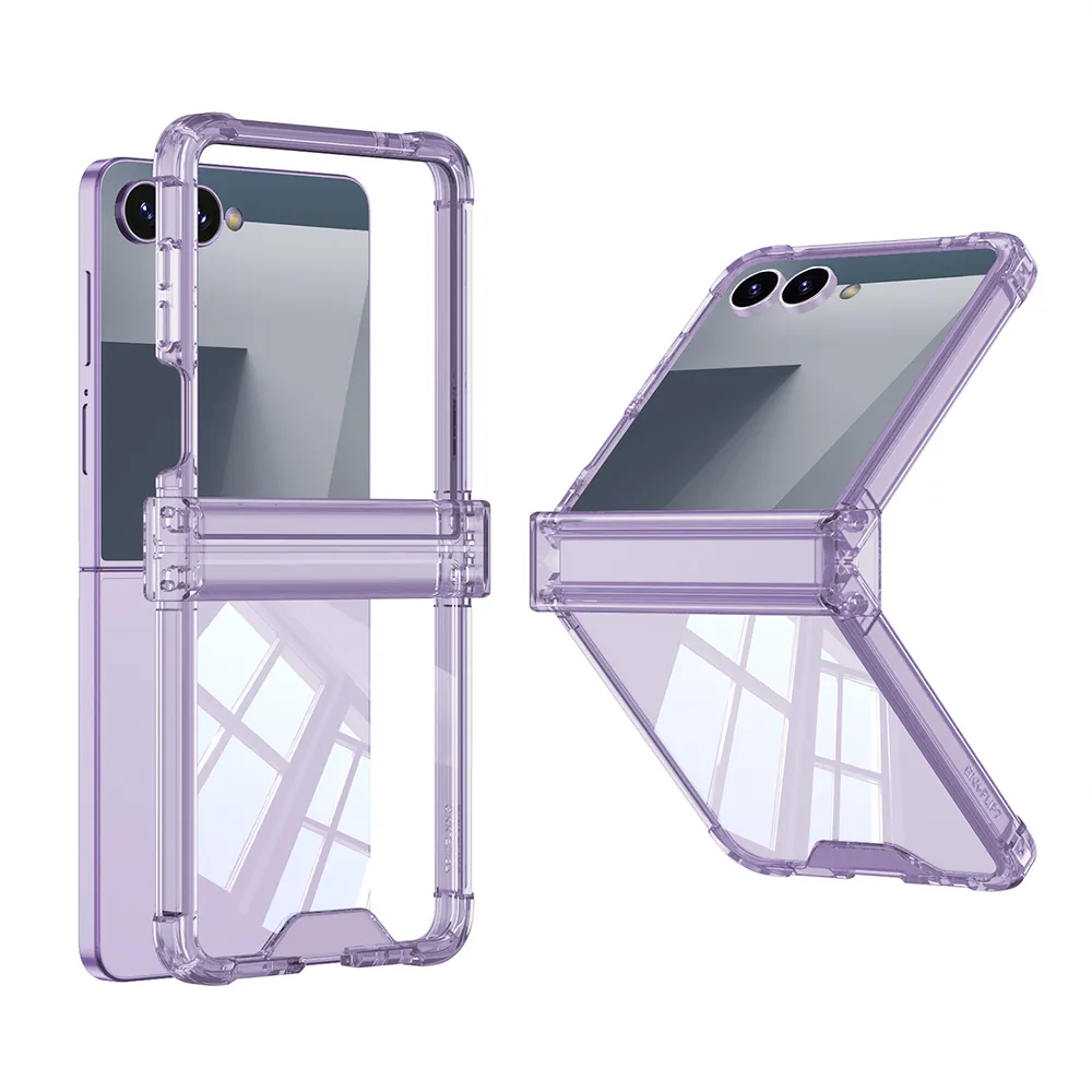 Futrola TRANSPARENT COLOR LINE za Samsung F751B Galaxy Z Flip 7 5G ljubicasta (GKK case)