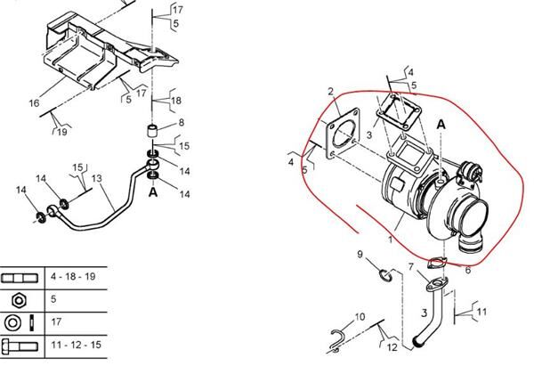 12589880024 turbokompresor za Renault Midlum kamiona