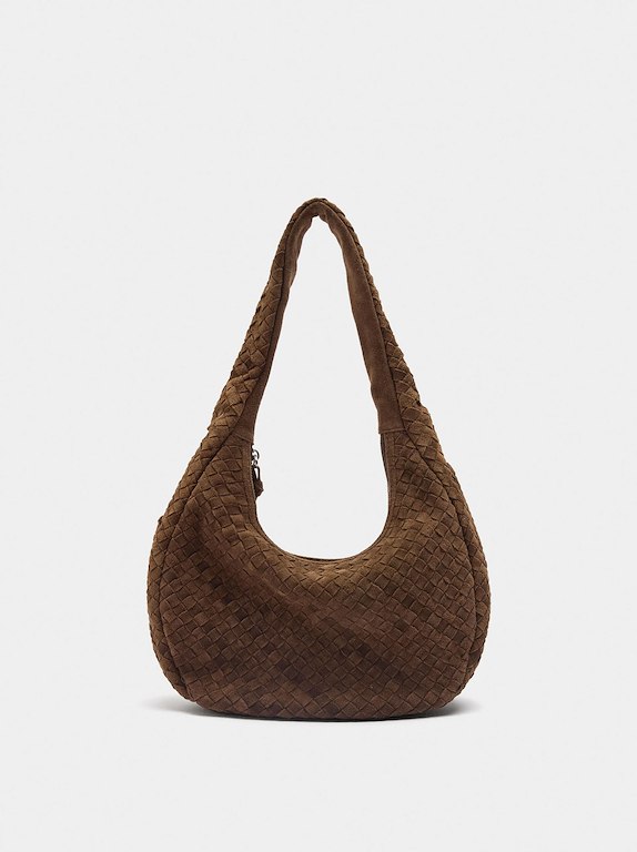 HOBO BAG WITH BRAIDED LEATHER