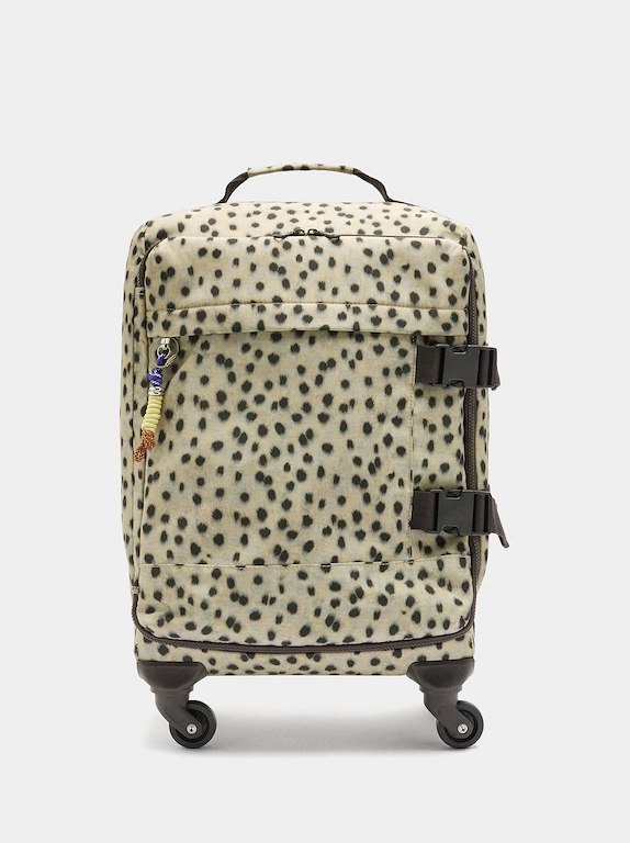 TRAVEL SUITCASE WITH ANIMAL PRINTED NYLON