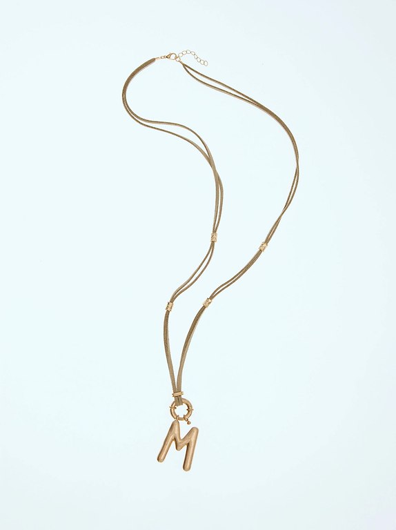CORD NECKLACE WITH LETTER