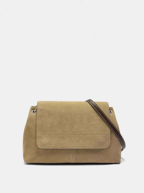 CROSSBODY BAG WITH LEATHER AND FLAP