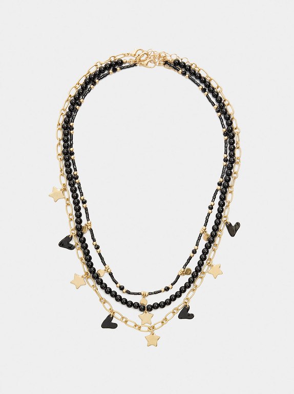 SET OF SHORT NECKLACES WITH BEADS