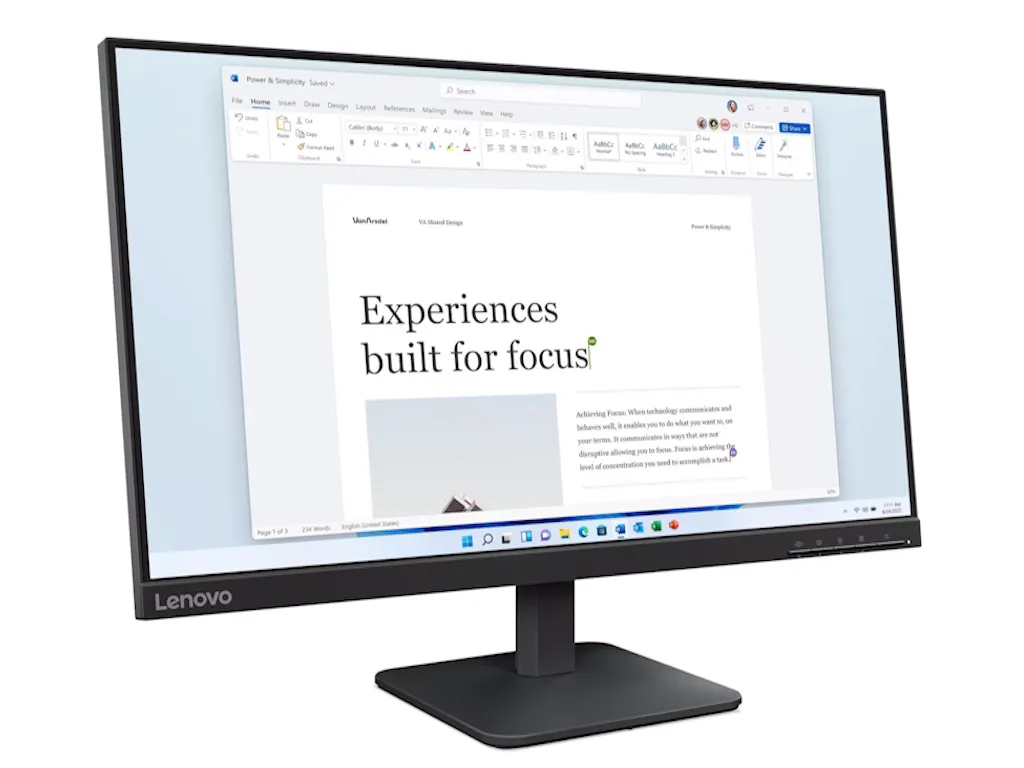 Monitor LENOVO L24-4e 23.8 "/IPS/1920x1080/100Hz/4ms/HDMI, VGA/crna