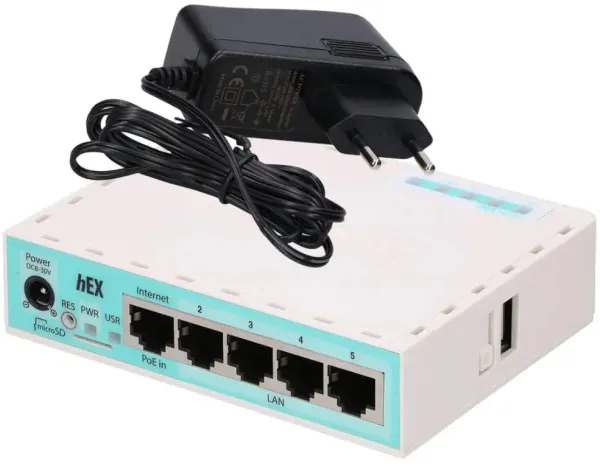 MikroTik RB750Gr3 heX 5xGigabit, Dual Core 880MHz CPU, 256MB RAM, USB, microSD, RouterOS L4 MT023