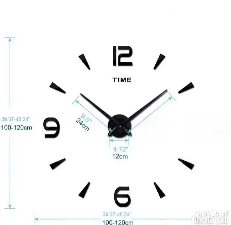 3D dekorativni samolepljivi sat – Model 3 3D samolepljivi satovi su