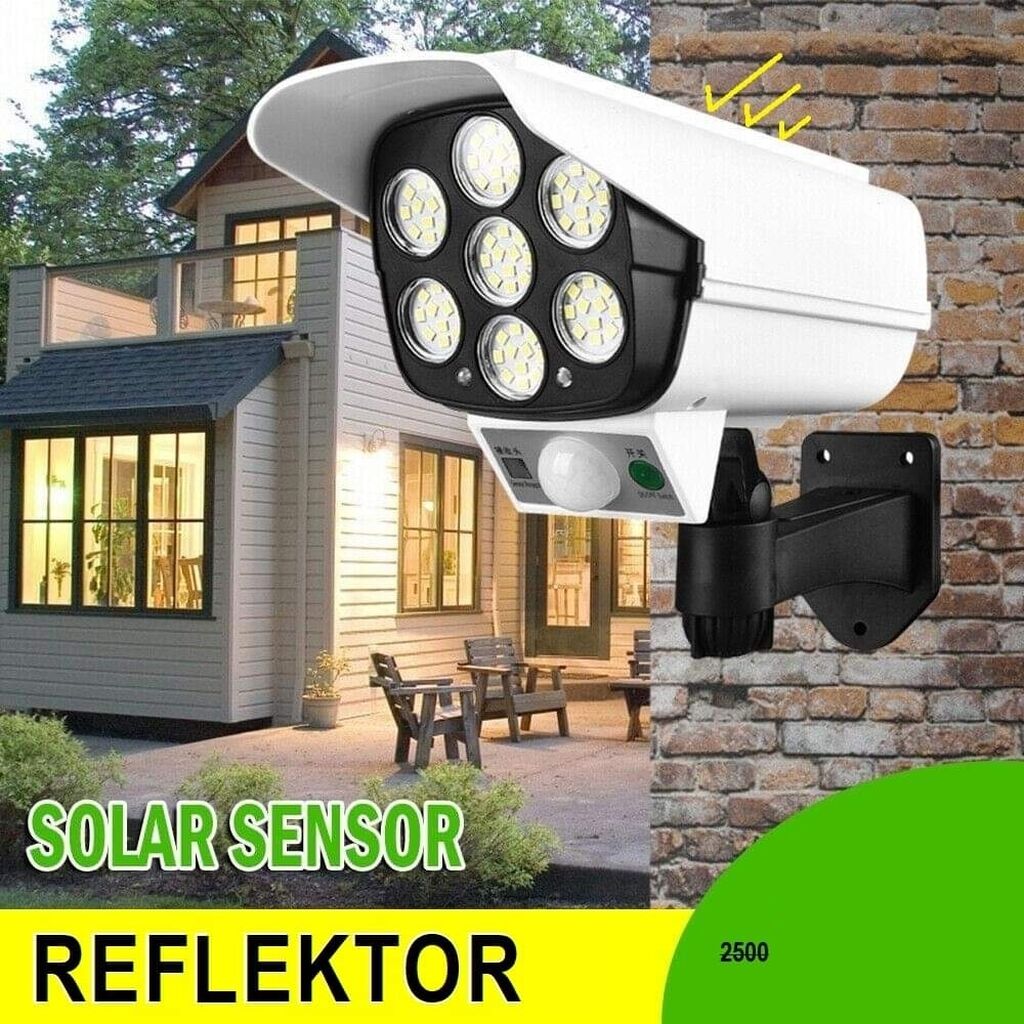Solarni reflektor u kamera kucistu sa 100% solarnog napajanja