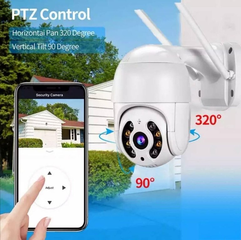    PTZ Spoljna Rotirajuća Kamera - HD Slika, IP Wifi (AKCIJA) Ova PTZ