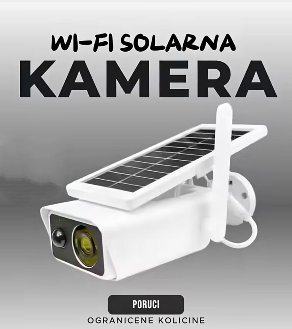      Bežična solarna sigurnosna kamera –8 MPIX HD 1080P ✅ Cena: 4500