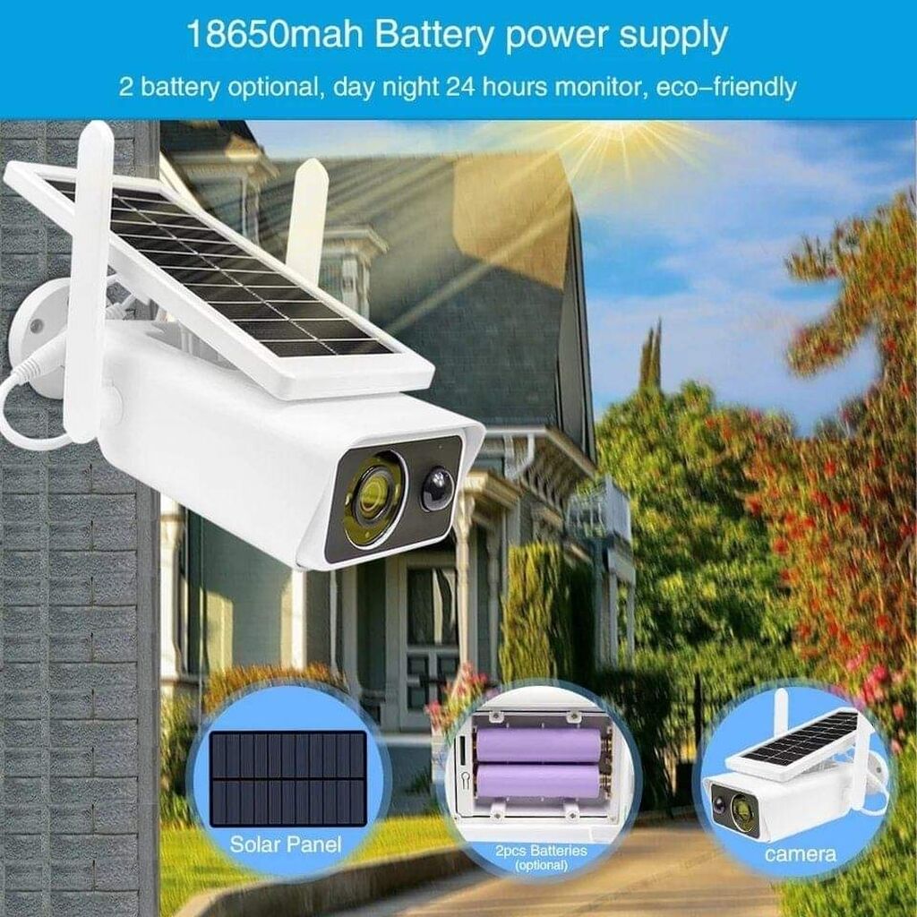 Cena 7490din Spoljna ip WiFi kamera sa solarno napajanje Full hd novi