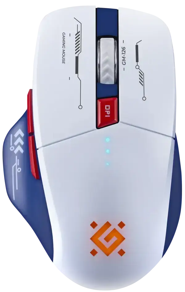 Bežični Gaming miš Defender Tisa GM-126 Belo plavi/LED/7D/2.4+BT/1600dp