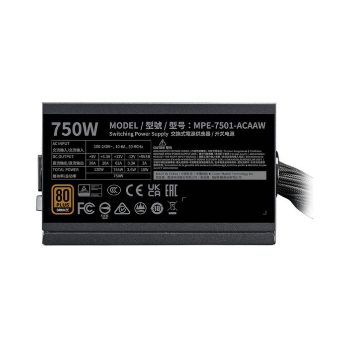 Napajanje Cooler Master MPE-7501-ACAAW-3BEU 80 Plus Bronze 750W Black