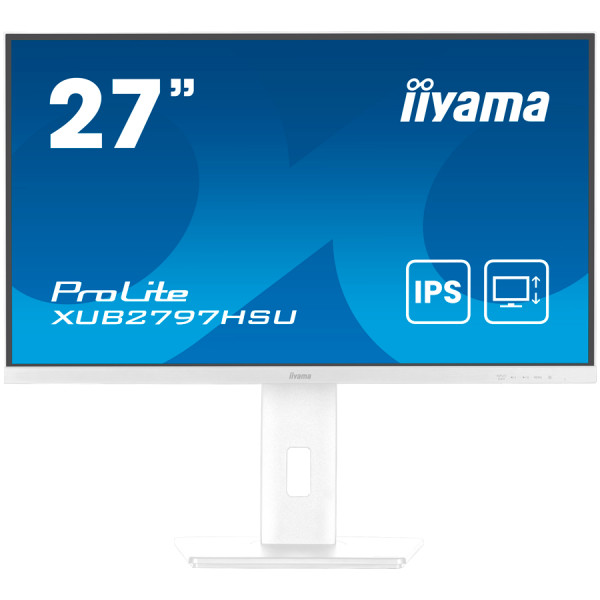 27'' WHITE IPS-panel, 1920x1080@100Hz, 300cdm2, 15cm Height Adj. Stand, Speakers, HDMI, DisplayPort, 1ms (MPRT), USB 2x2.0, dual monitor set