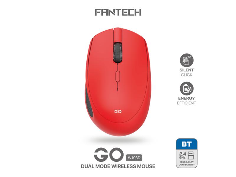 FANTECH MIŠ KANCELARIJSKI WIRELESS W193D CRVENI