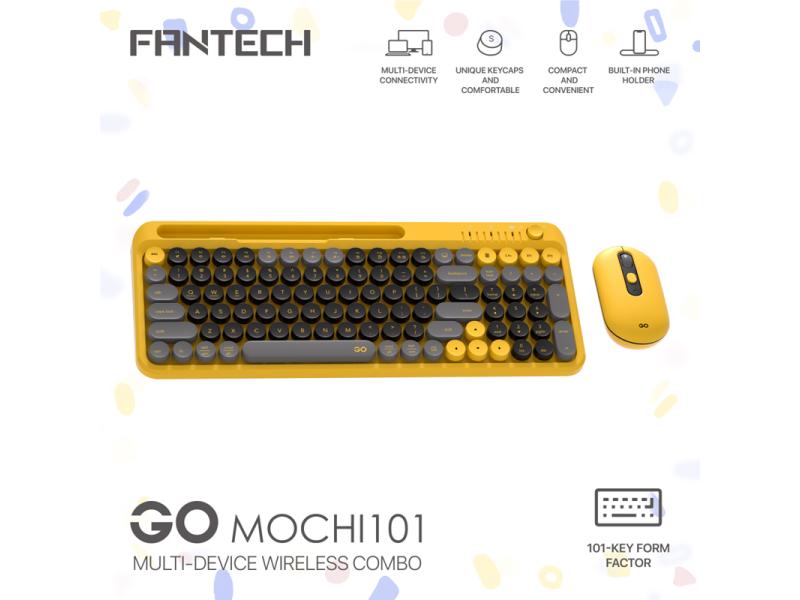 FANTECH COMBO MIŠ TASTATURA WIRELESS WK-899 GO MOCHI101 ZUTA