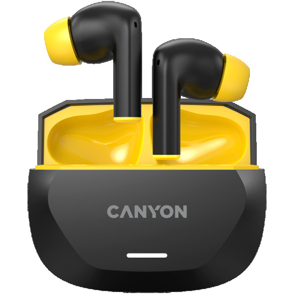CANYON headset HEXAGON 7 TWS ANC+ENC Wireless Charge Black Yellow ( CNS-TWS7BY )
