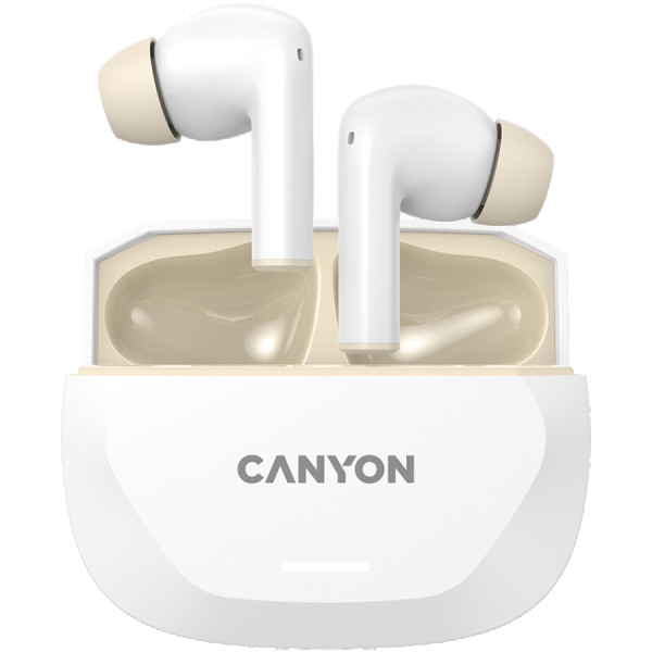 CANYON headset HEXAGON 7 TWS ANC+ENC Wireless Charge White Beige ( CNS-TWS7WB )