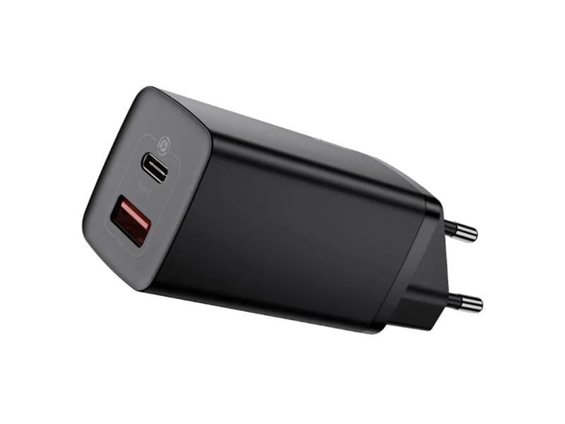 BASEUS BASEUS GAN2LITE PUNJAČ 65W TYPE C/USB A CRNA