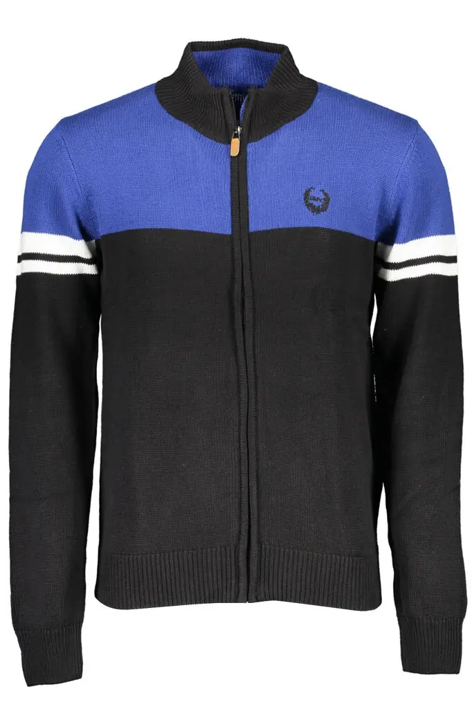 Gian Marco Venturi Muški džemper Au00424-Fedoro_Nero_Royal-Blueblack, Crno-Plavi