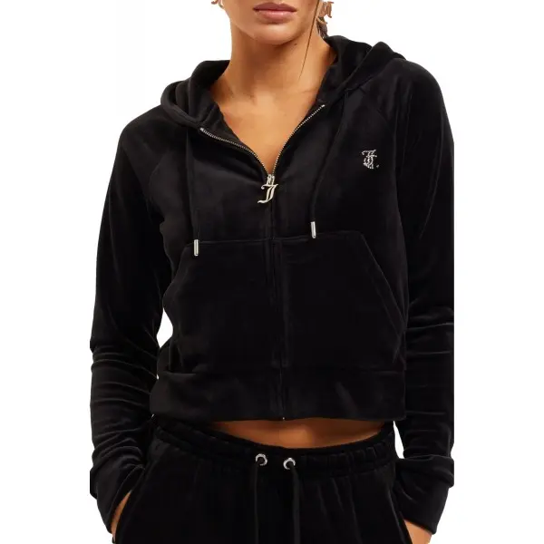 Juicy Couture Ženski duks sa kapuljačom Madison, Crni