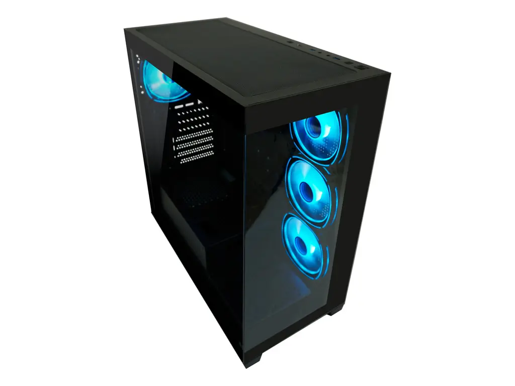 LC-Power kućište za geјmerski računar 715B, Midi-tower, ATX, 4x ARGB ventilatora, 1x USB-C, 2x USB-A, crno