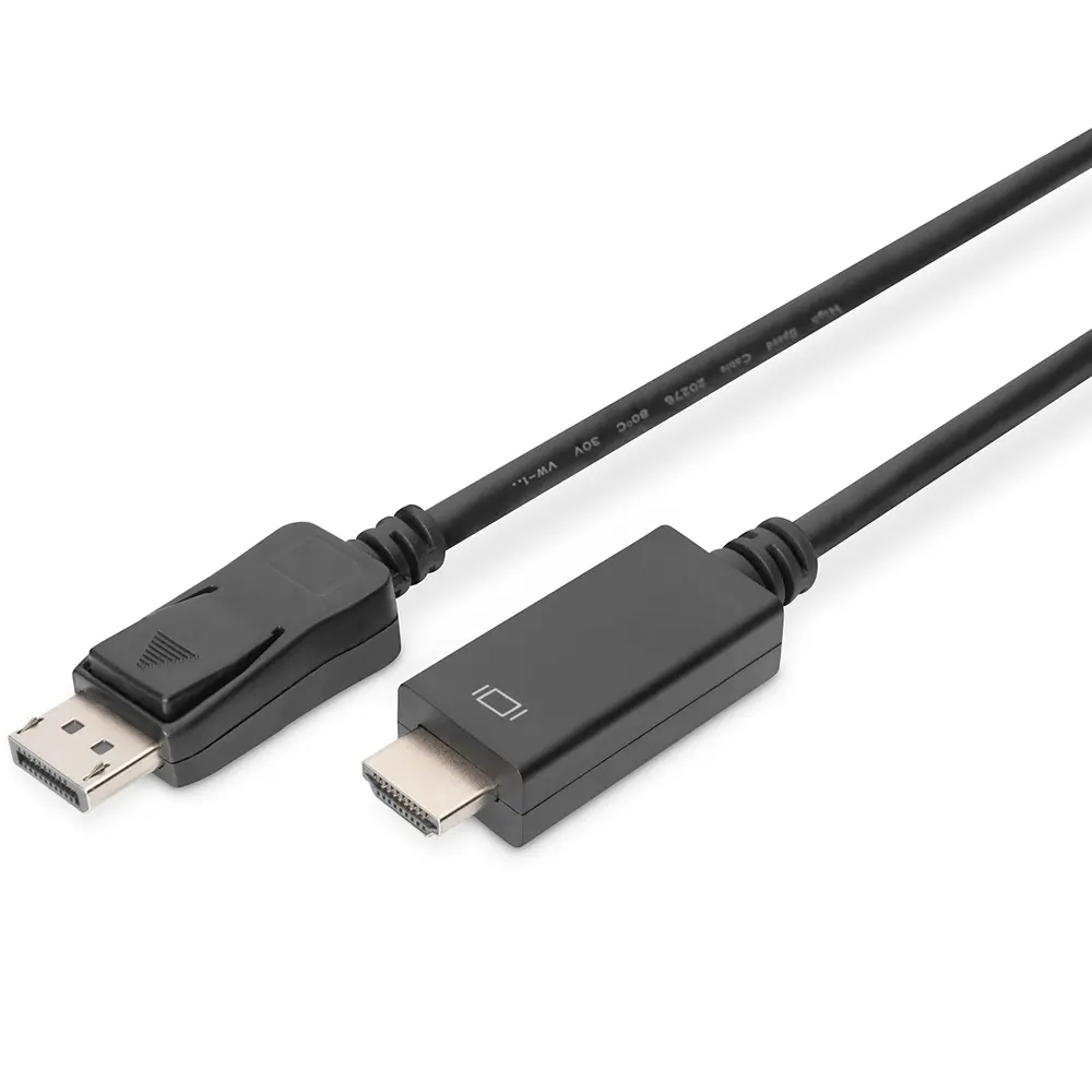 Digitus Kabl Display port 1.2 na HDMI2.0 4K, 1m, Crni