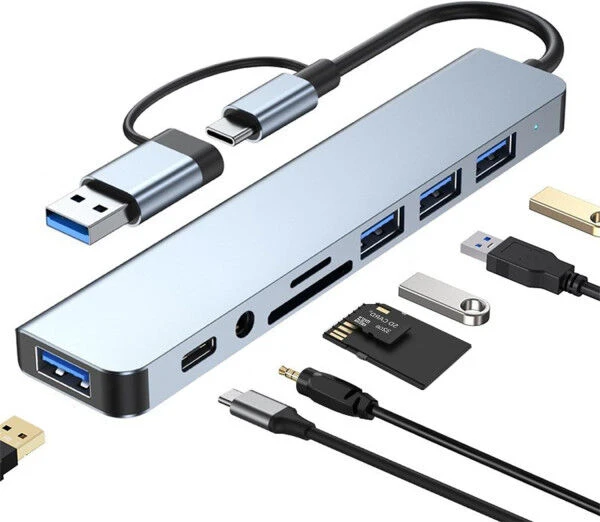 Linkom USB 3.0+TIP C na 4xUSB 3.0+TIP C+SD/micro sd+ Audio metal