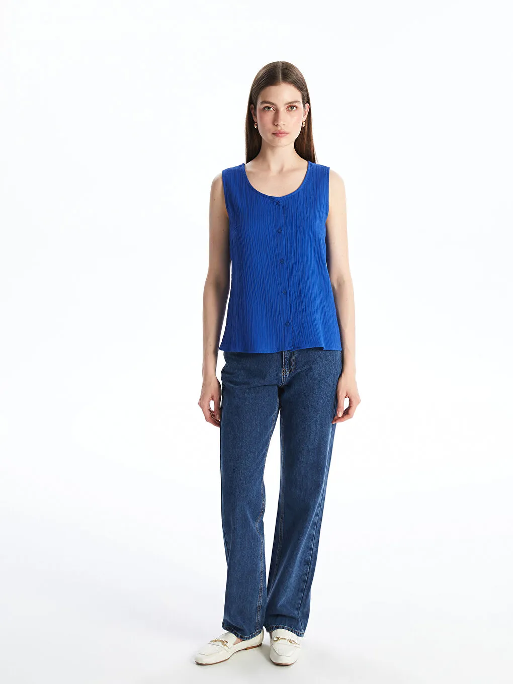 LCWAIKIKI Classic Bluza Od Muslina Sa Teksturom U Vrat