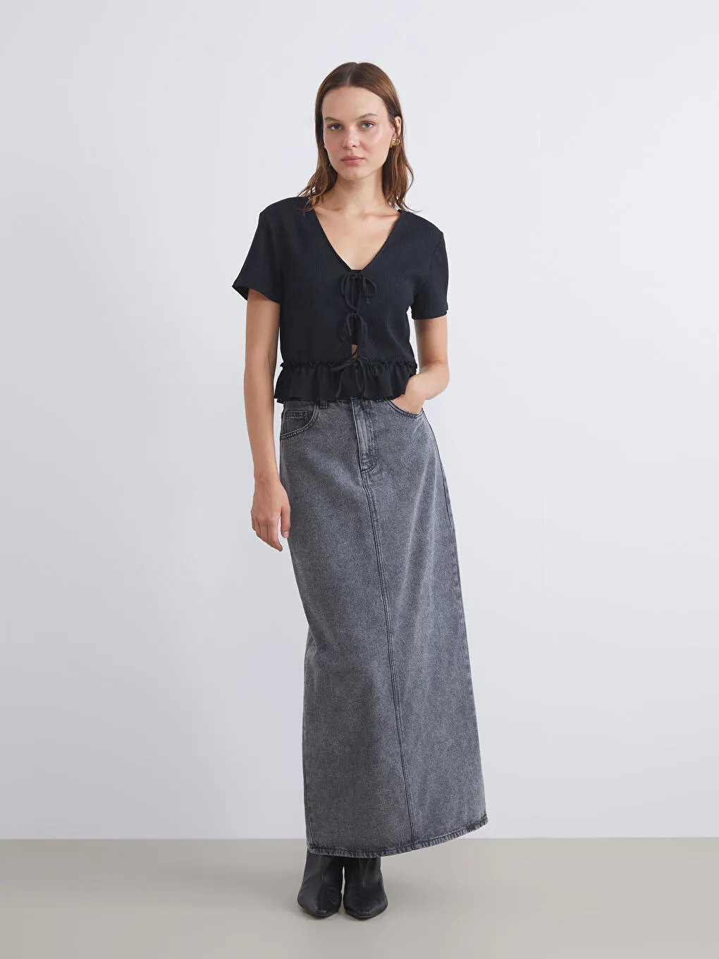 LCW Vision Bluza Sa V Izrezom, Teksturirana