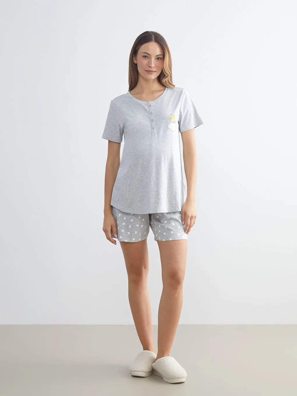 LCW DREAM Siva Kratka Pidžama Komplet Žena