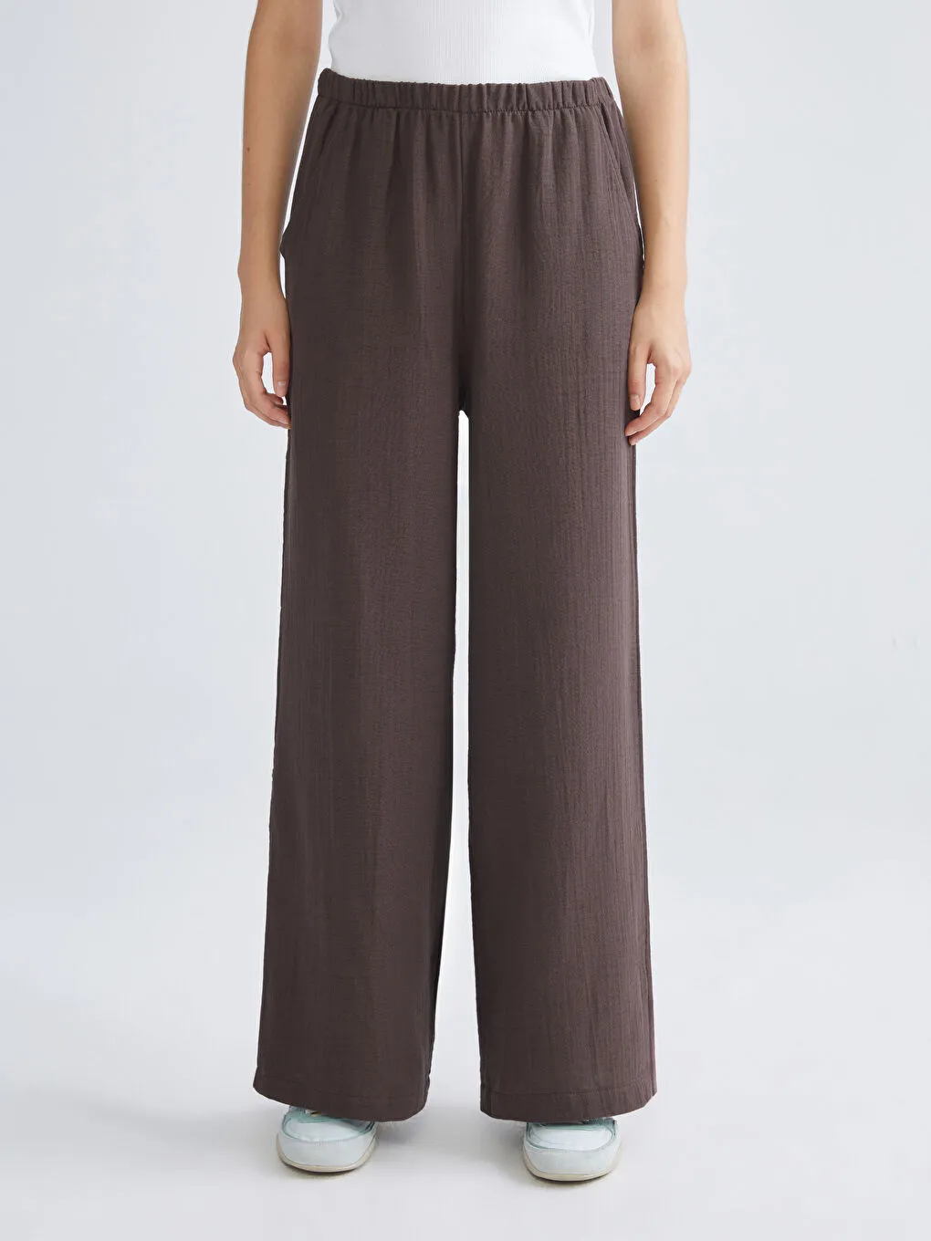 XSIDE Elastični Struk Teksturirani Muslin Ženski Pantalone