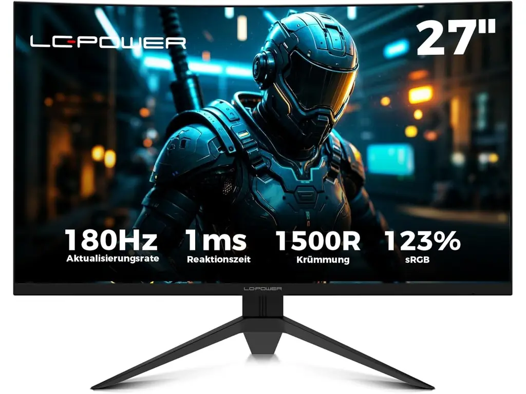 LC-Power monitor LC-M27FC, 27", 180 Hz, FHD, VA, 1500R, 1xDP, 2xHDMI, crni
