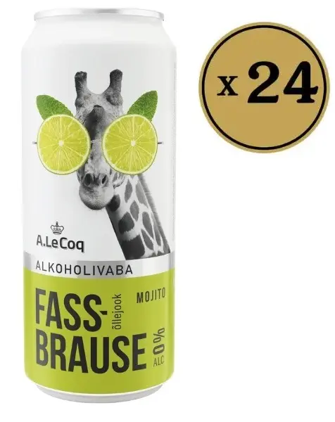 ALeCoq Pivo Fassbrause Mojito 0%, Bezalkoholno, 0,5l , 24 komada