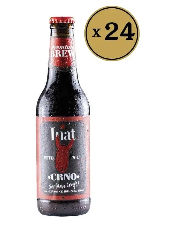 Inat Pivo Crno, 0.33l, 24 komada