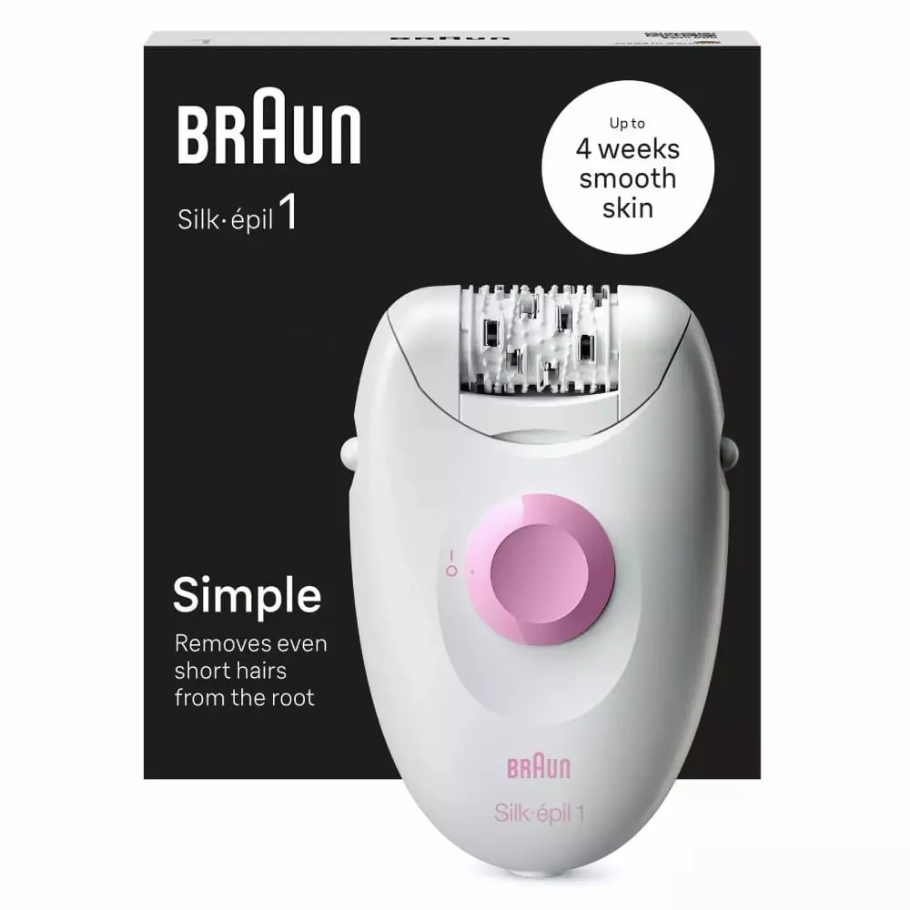 BRAUN SE1-000 Epilator, Silk-epil, Beli