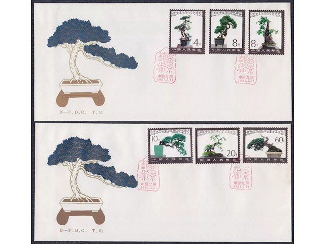 Kina 1981 Minijaturni pejzaži, Michel 1676/1681, FDC