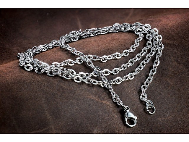 Ogrlica N041 Hiruski Celik - 3.2mm X 3.2mm 76cm