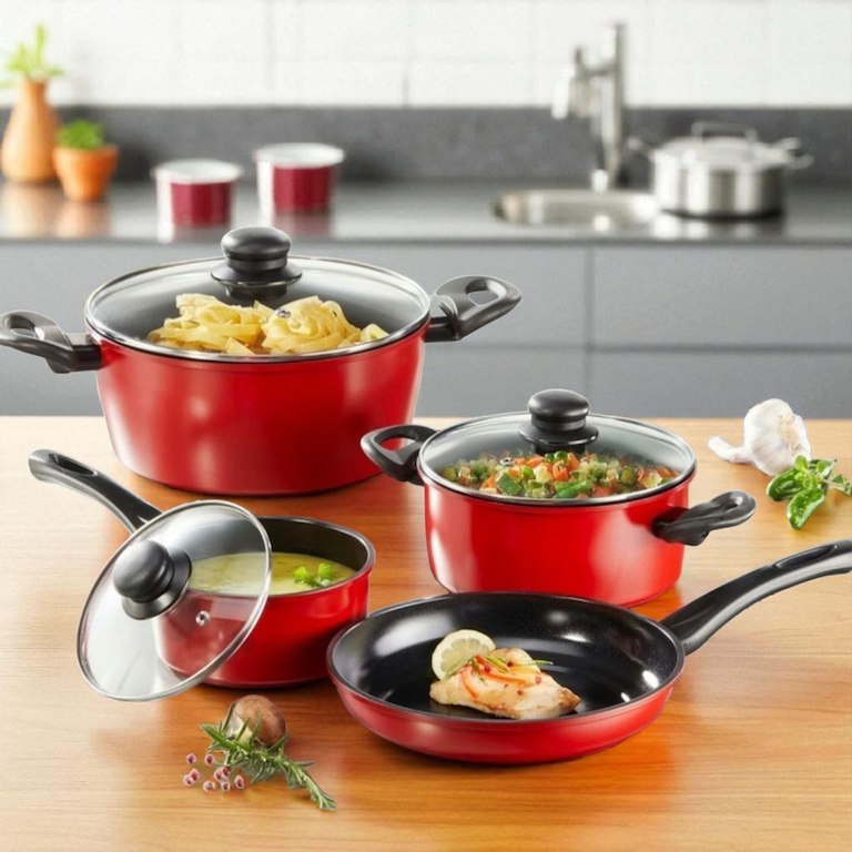 Ceraflon set šerpi 7 delova – Crveni