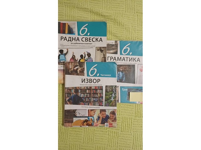 Srpski jezik 6 Klett čitanka,r.sveska,gramatika