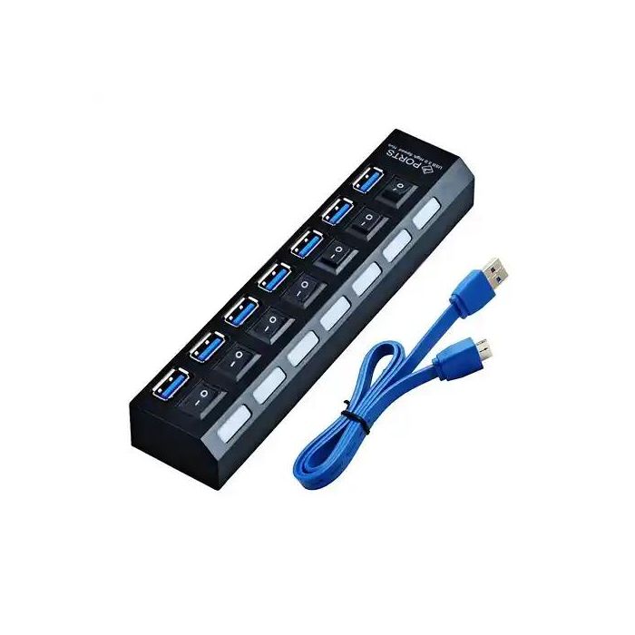 USB Hub 7 port Kettz KT-HUSB.74 3.0 Tip A Crni
